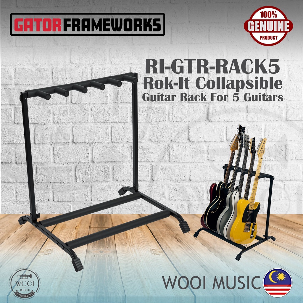 Gator Frameworks RI-GTR-RACK5 Rok-It Collapsible Guitar Rack for 5 ...