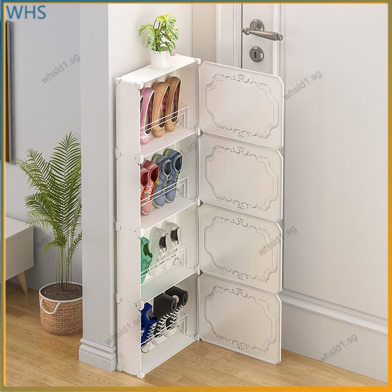 Shoe Rack Slim Shoe Cabinet Multi-Layer Space Saving Home Entrance ...