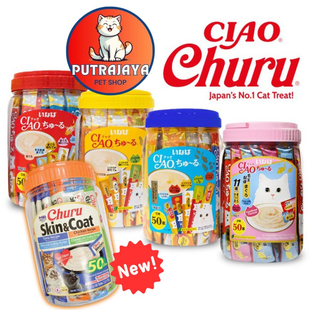 Ciao Churu / Inaba Churu Value Pack 50 pcs (14g/stick) Cat Treats ...