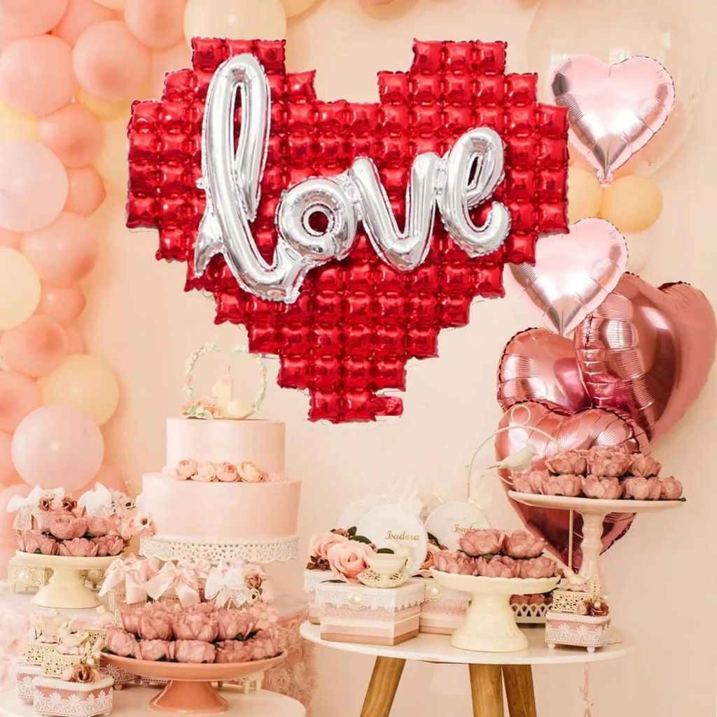 Love Foil Balloon Set Valentine's Day Decor Propose Marriage Wedding ...