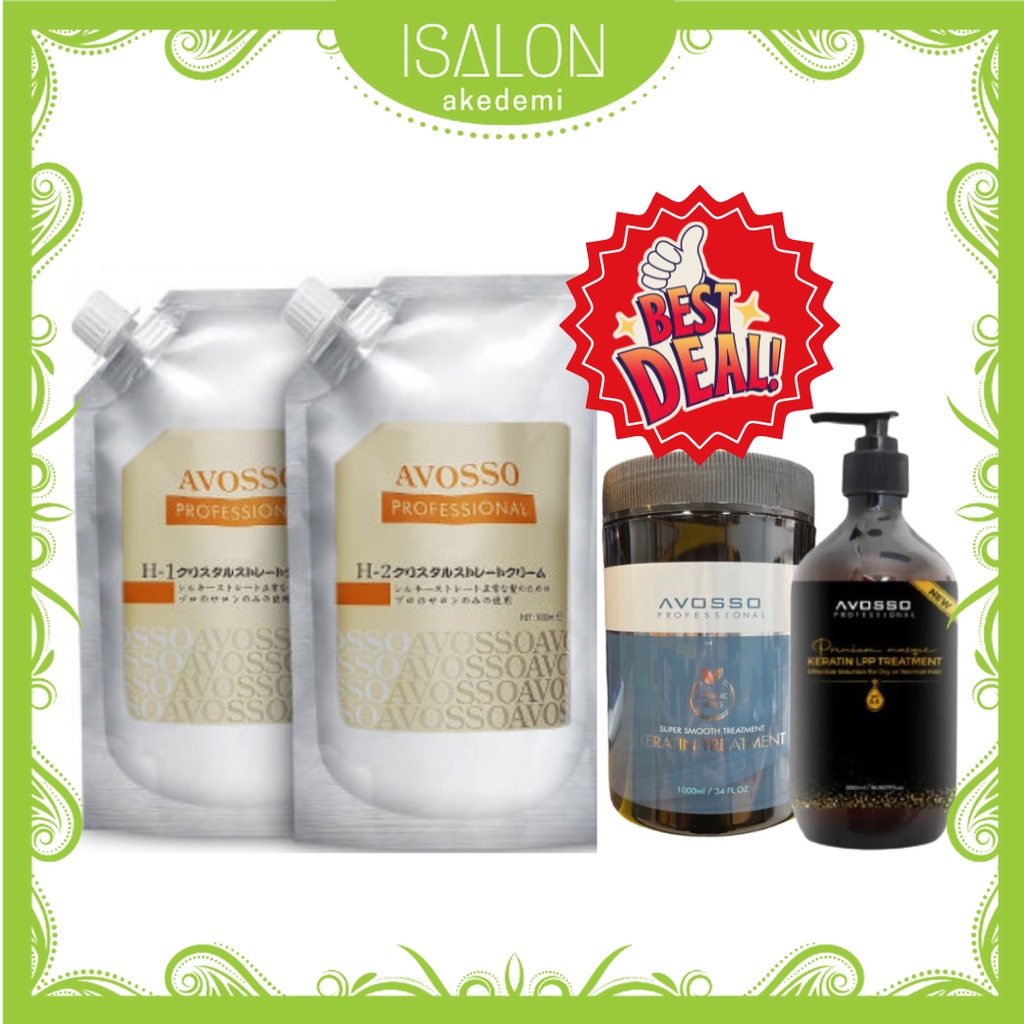 AVOSSO PROFESSIONAL JAPAN REBONDING CREAM 1000ML H1&H2 (1 SET)/LPP MAGIC KERATIN HAIR MASQUE ...