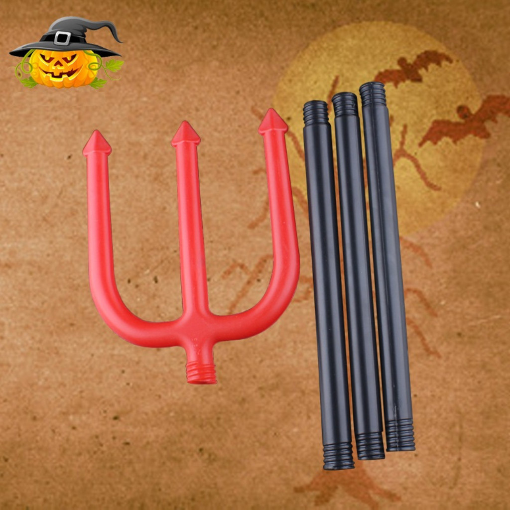 Halloween Stage Props Sickle Double-Sided Axe Red Three-Pronged Three ...