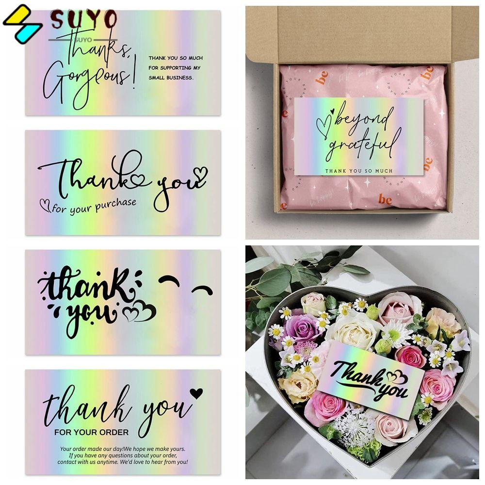 SUYO 50PCS Thank You For Your Order Package Inserts Online Retail 5*9cm ...