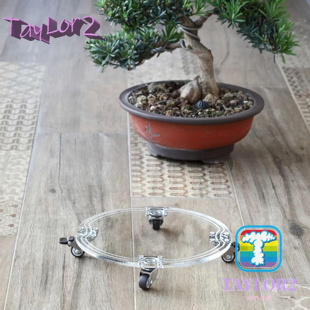 ATAYLOR Mobile Flower Pot Tray, Lockable 20-36cm Round Plant Stand ...