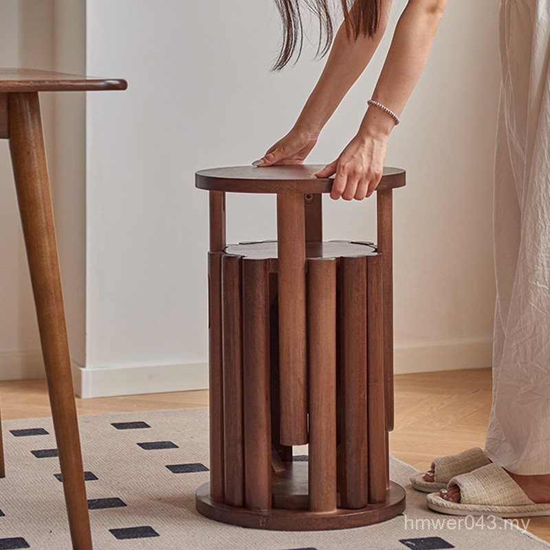 Solid Wood Stacking Stool Living Room Multifunctional Low Stool Folding ...