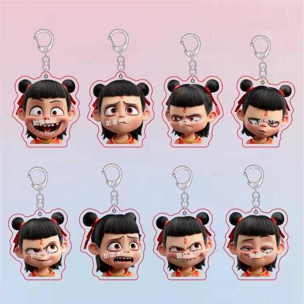 🔥 bag pendants 🔥 Nezha collectibles Nezha anime keychain cute cartoon ...