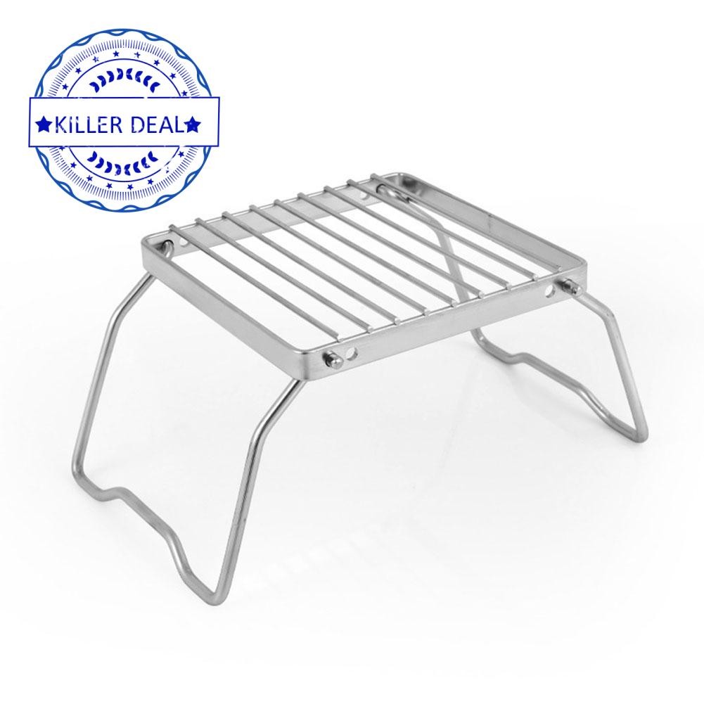 Outdoor Stainless Steel Stove Holder Portable Foldable Barbecue Grill ...