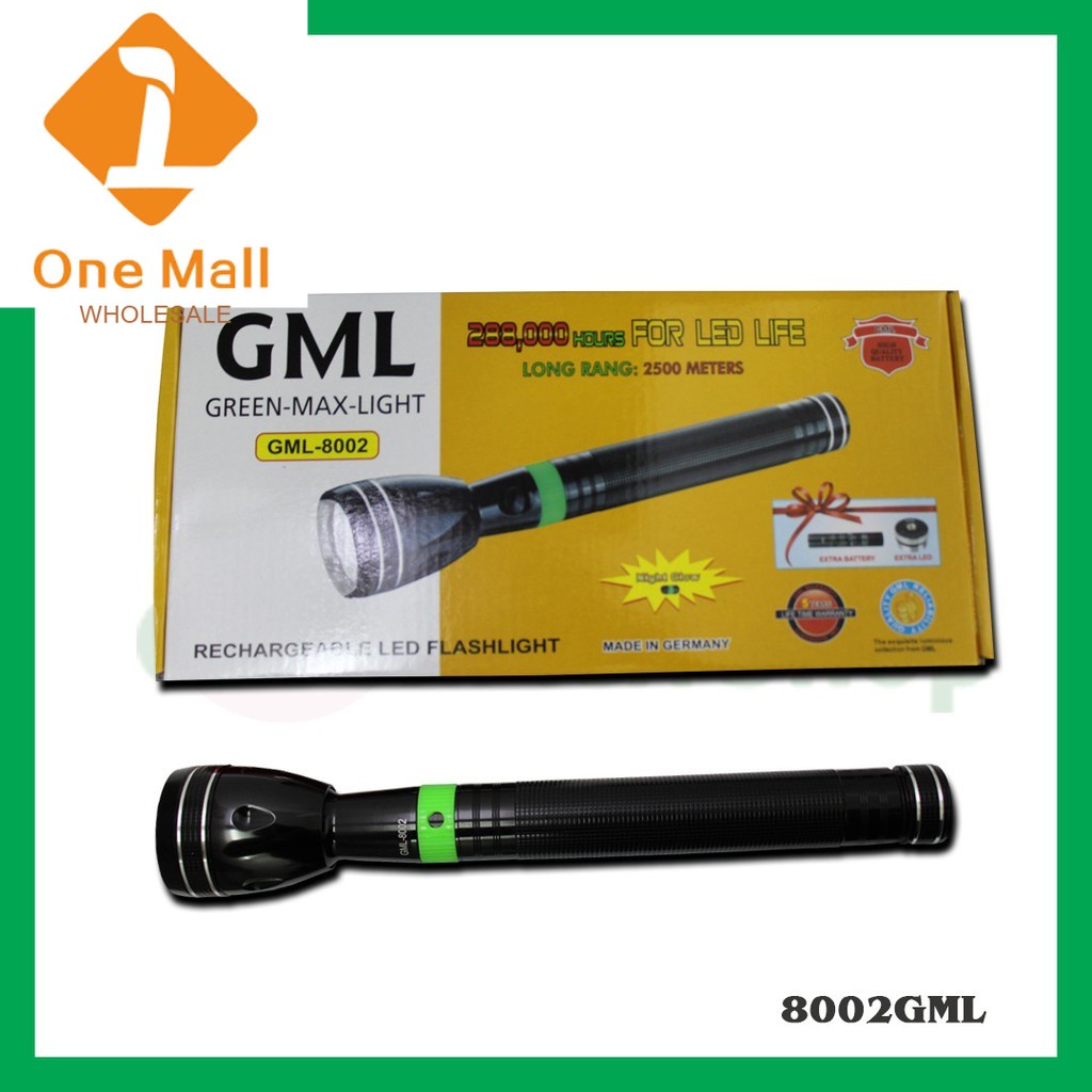 (Ready Stock)GML-8002 LED Rechargeable Aluminum Flashlight,Green-max ... (Ready Stock)GML-8002 LED Rechargeable Aluminum Flashlight,Green-max ...