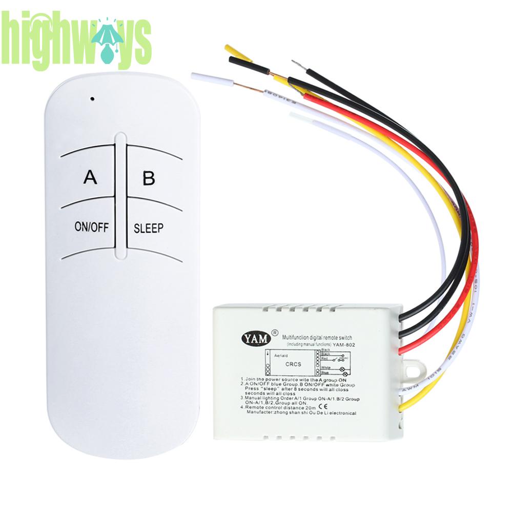 1/2/3/4 Way 220V Wireless Remote Control Switch ON/OFF Receiver ...
