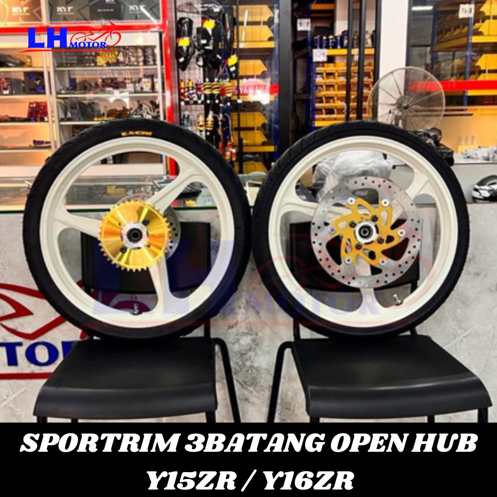SPORT RIM Y15ZR Y15 LC V8 Y125ZR OPEN HUB ((1.6/1.6) 3 BATANG OPEN HUB Y16 Y16ZR Y15 PNP YAMAHA ...