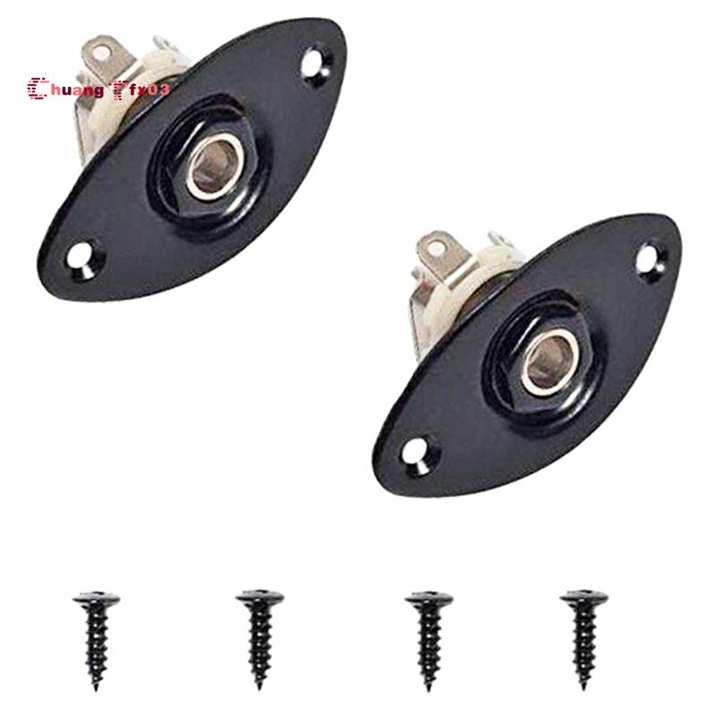 1/4Inch Oval Dented Electric Guitar Jack Output Plate Socket Jackplate ...