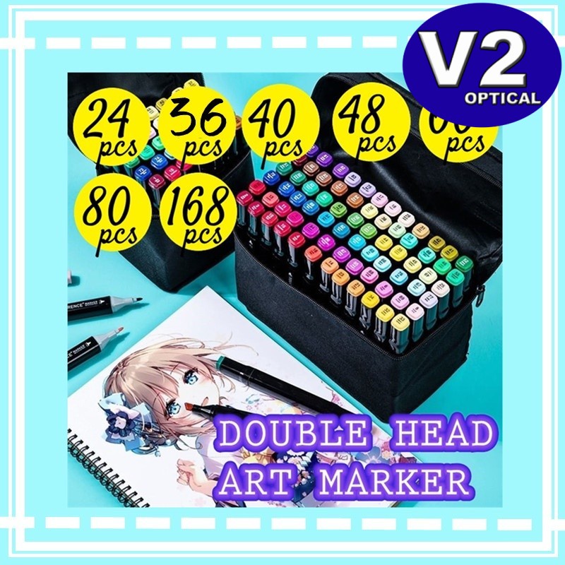 24/36/40/48/60/80/168pcs Touch Colours Graphic Art Twin Tip Marker Pen ...