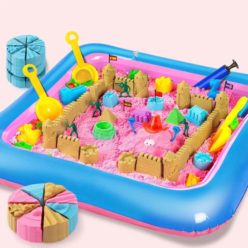 (2KG)125Pcs Play Sand Sets Dynamic Eco Sand Castle Play Set Slime Tools ...