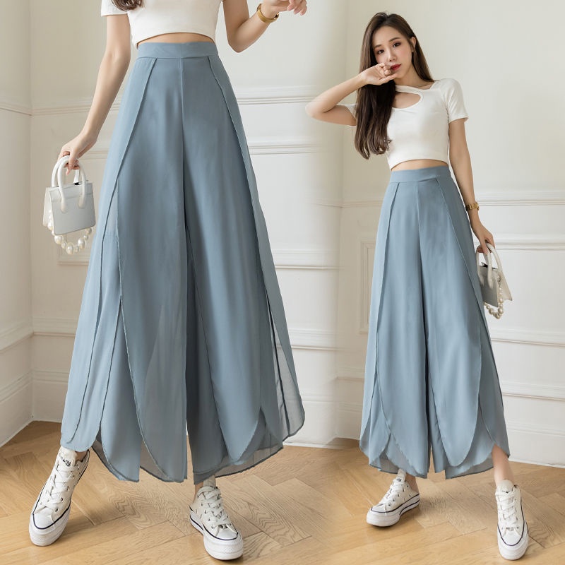 Culottes Plus Size 6XL 150kg Fashion Split Skirt Pants Loose Casual ...