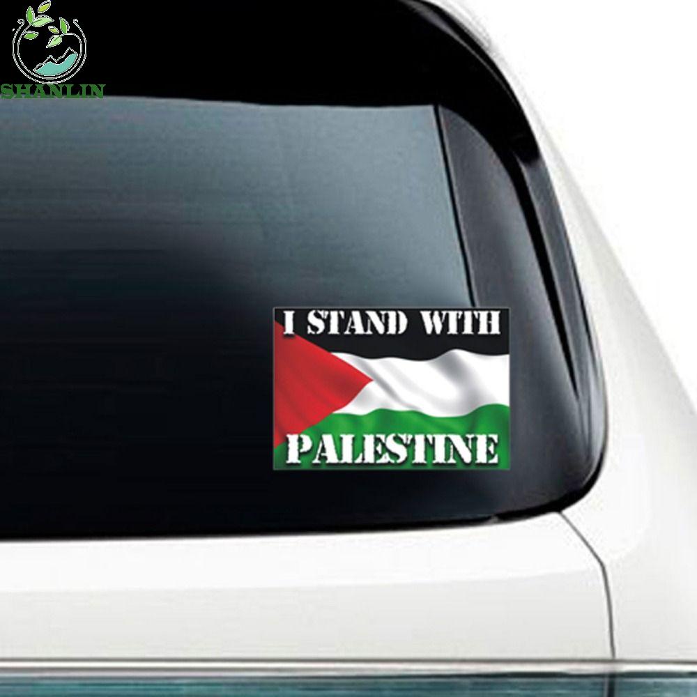 SHANLIN Palestine Car Window Sticker, PET Scrapbooking Palestine Car ...