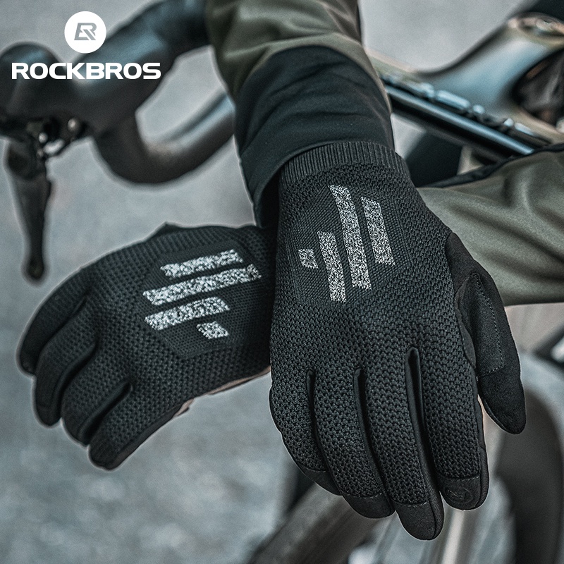 ROCKBROS Cycling Glove Comfortable Anti-slip Full Knitting Riding Glove ...