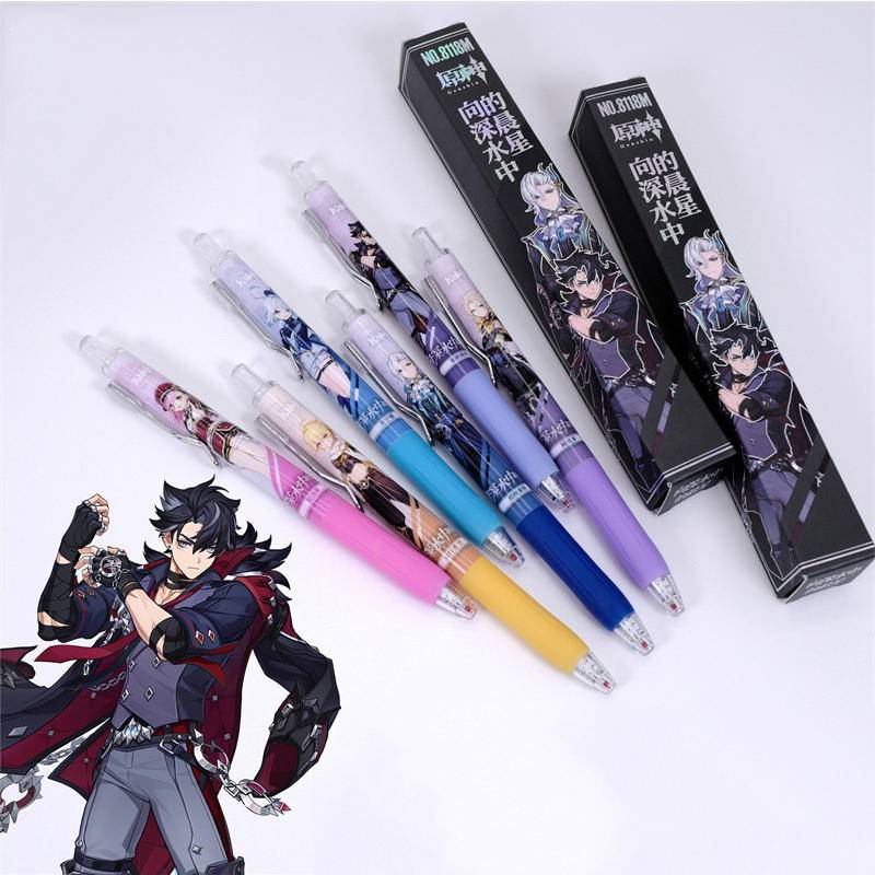 New Random 1Box Game Genshin Impact Cartoon 0.5mm Black ink Gel Pens ...