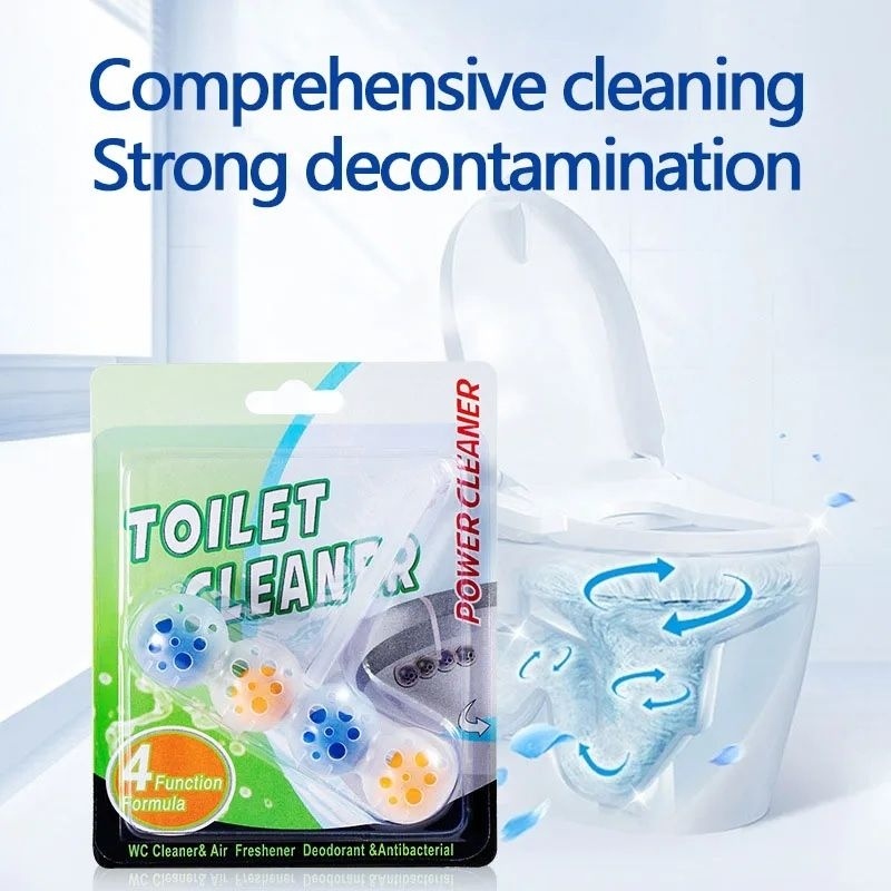 TOILET CLEANING BALL HANGING 4 in 1 RIM HANGER TOILET CLEANER BATHROOM ...