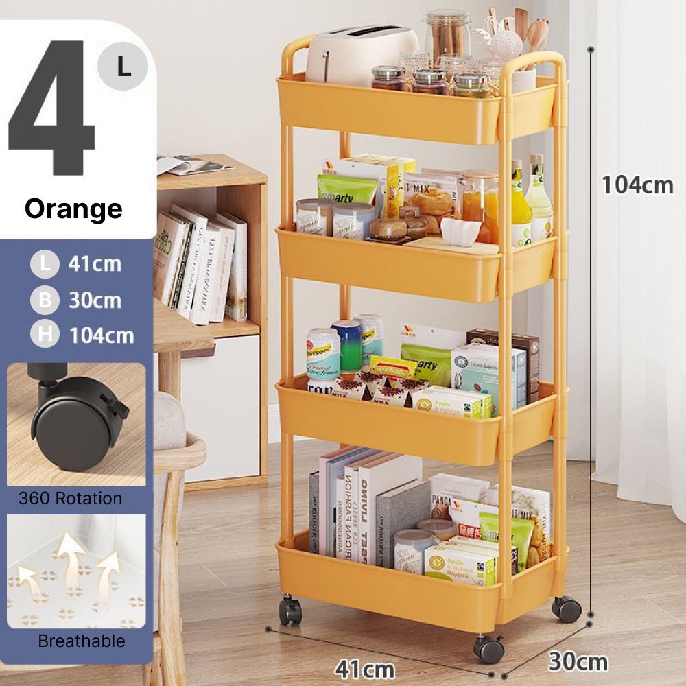 Bossku Trolley Storage Plastic Trolley Trolly Rack Troli Trolley Rack ...