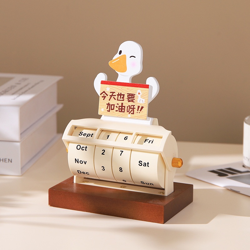 Wheel Wooden Perpetual Calendar Ornaments Countdown Reminder Sign ...