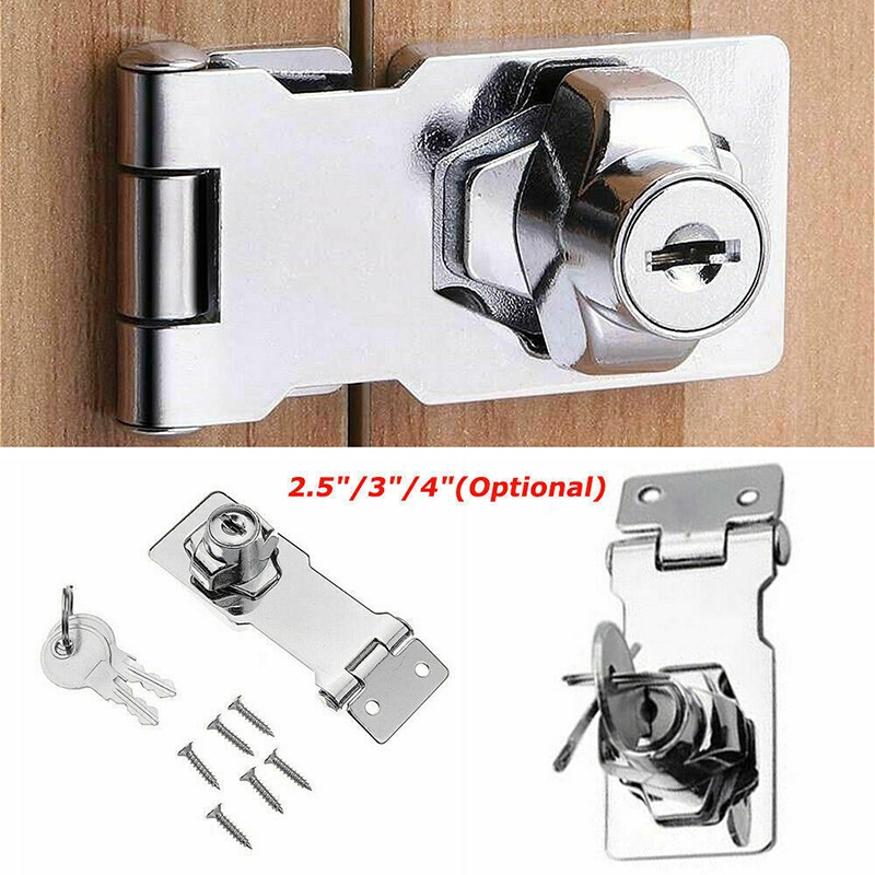 Heavy Duty Locking Hasp and Staple with Keys Padlock Cupboard Shed Garage Lock | Shopee Malaysia