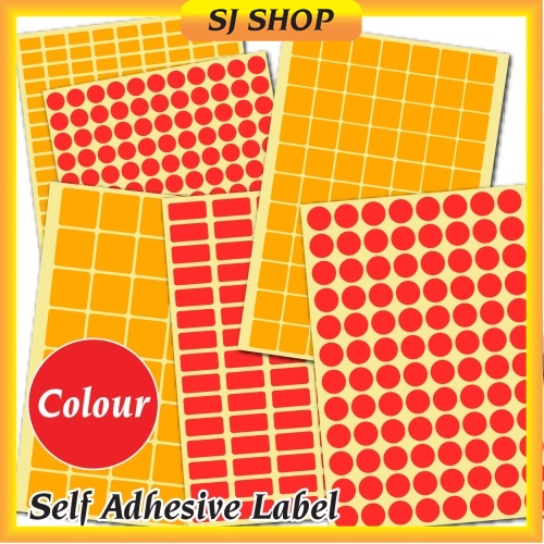Self Adhesive Colour Labels Sticker | Squre Retangle | Penanda Buku ...