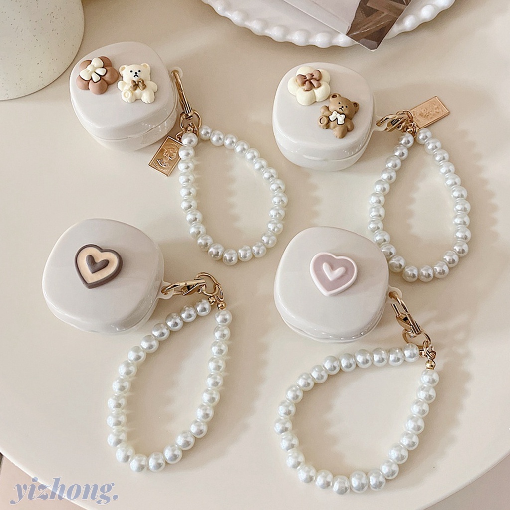 Baseus WM01 WM02 Earphone Case Beige Color Love Heart Cute Bear Flower ...
