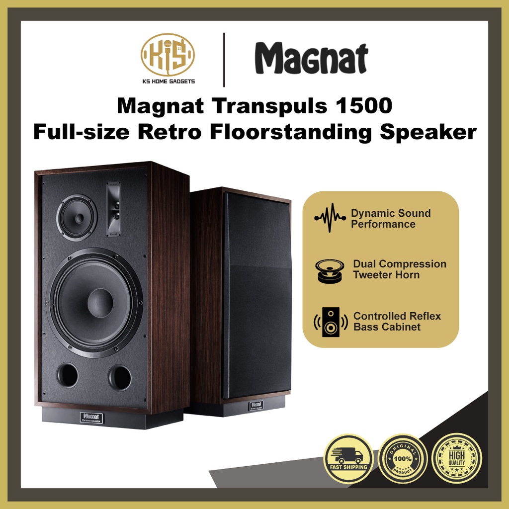 Magnat Transpuls 1500 Full-Size Retro Floorstanding Speaker with 15 ...