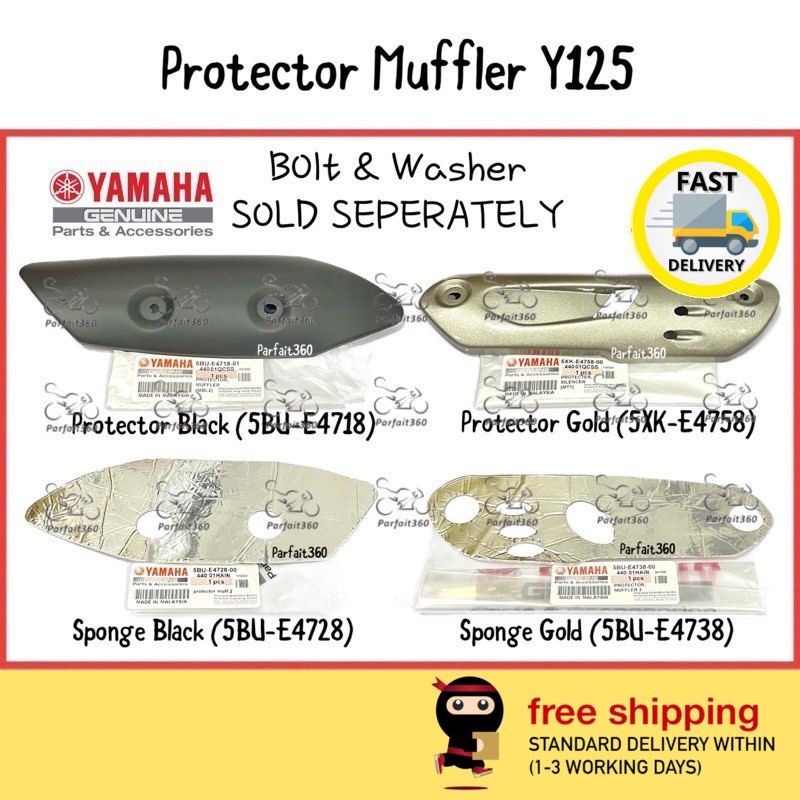 Y125ZR Protector Muffler GOLD & BLACK / Sponge Cover Exhaust Ekzos ...