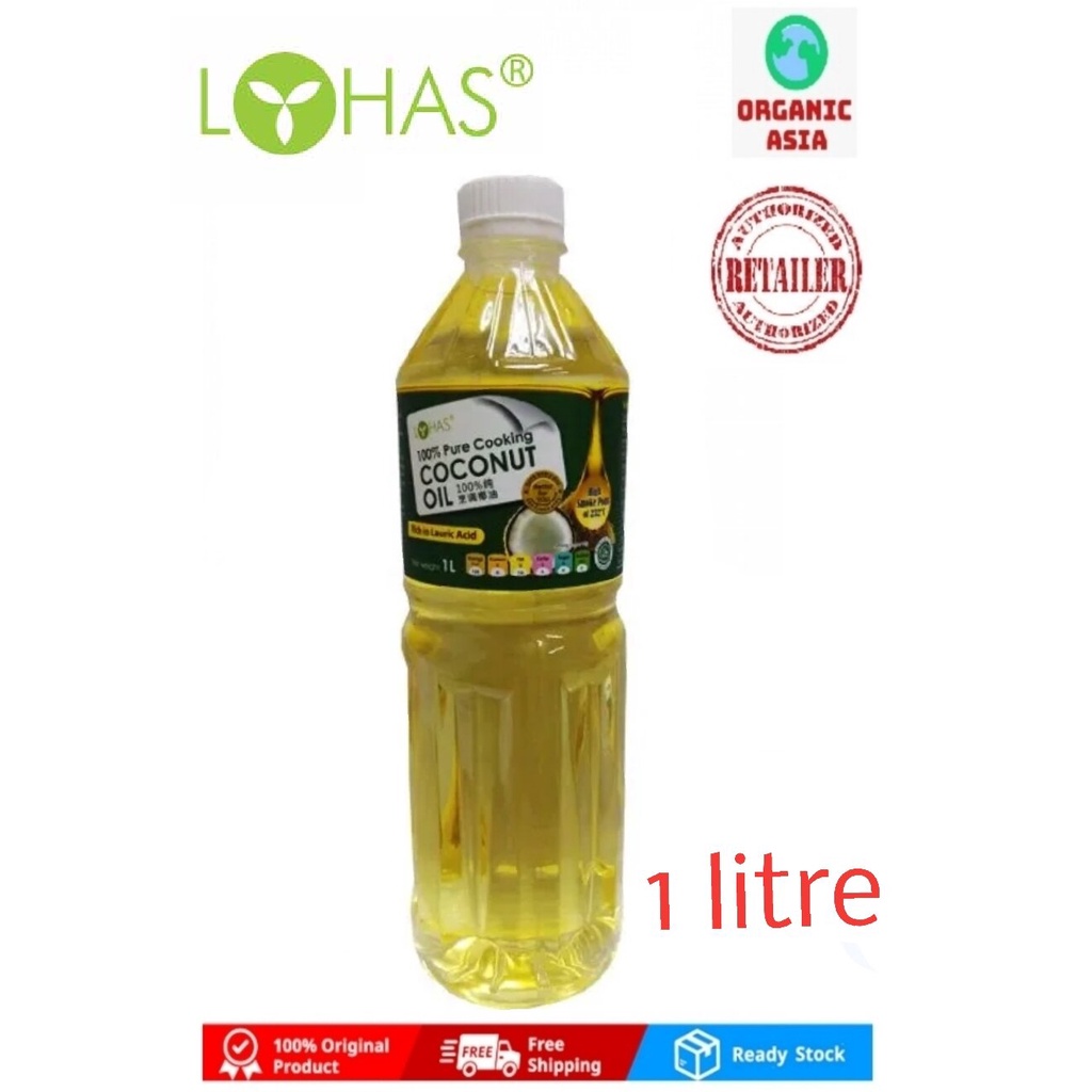 Lohas 100% Pure Cooking Coconut Oil 1 litre - EXP 2026 | Shopee Malaysia