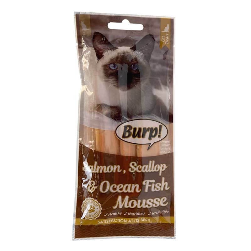 BURP (CAT) SALMON, SCALLOP & OCEAN FISH MOUSSE 60g (15gx4) | Shopee ...