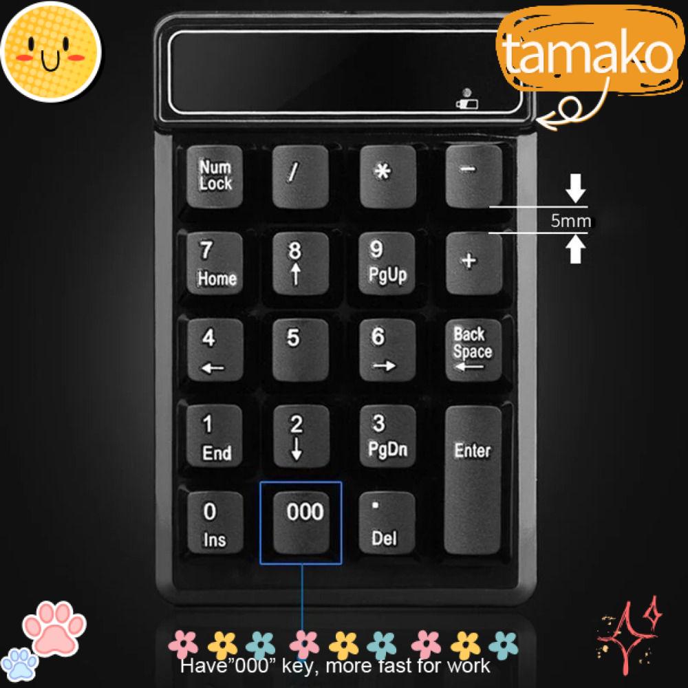 TAMAKO USB Numeric Keypad, 2.4GHz Mini Wireless Wired Keyboard ...