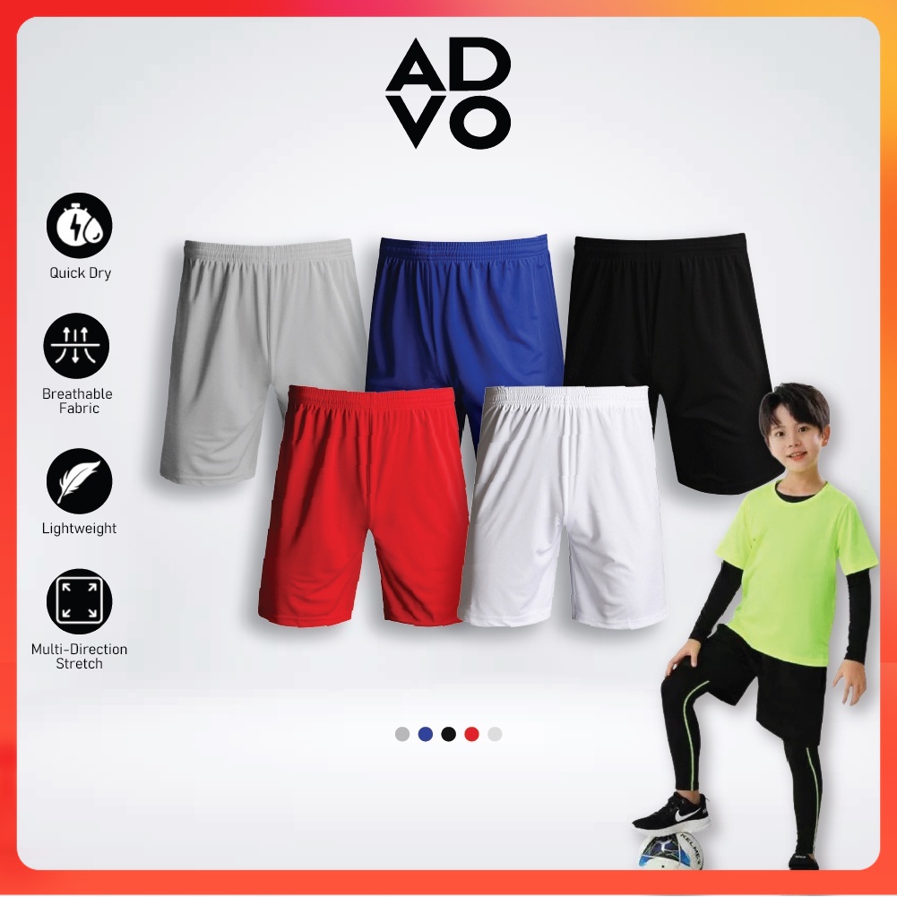 ADVO Microfiber Short Pant Kids Seluar Pendek Lelaki Bola Sport Men ...