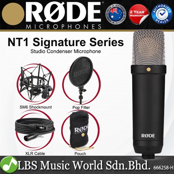 Rode NT1 Signature Series Studio Condenser Microphone with Mic Pop ...