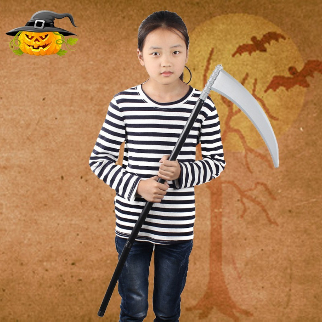 Halloween Stage Props Sickle Double-Sided Axe Red Three-Pronged Three ...