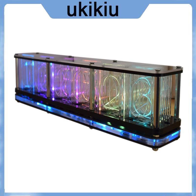 UKI Digital Tube Desk Clock Retro Modern Plastic Clock Full-Color LED ...