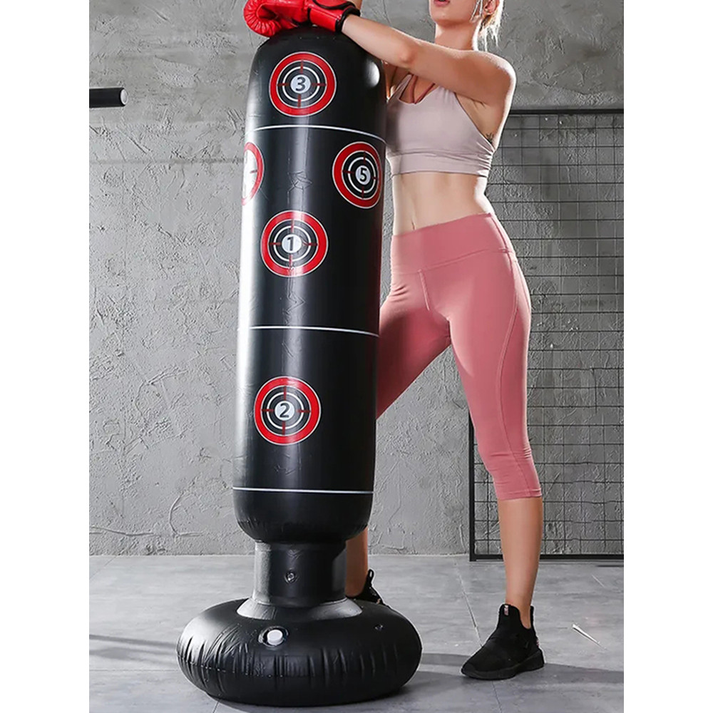 Freestanding Punching Bag - 1.6M Inflatable Boxing Column for Adults ...