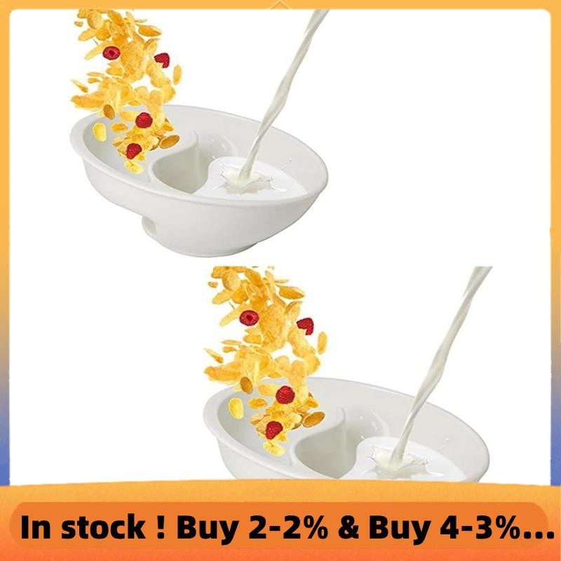 Divided Cereal Bowl, Reusable Snack and Dip Bowls for Yogurt, Milk ...