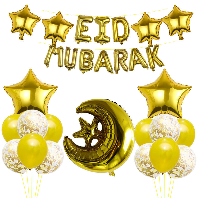 2025 Eid Ramadan Decoration Moon Star Balloon Set Party Setup Hari Raya ...