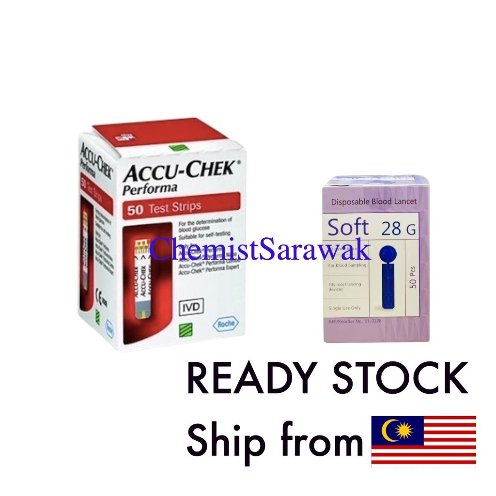 Accu-Chek Performa Blood Glucose Test Strips 50's Pcs with Sterilance ...
