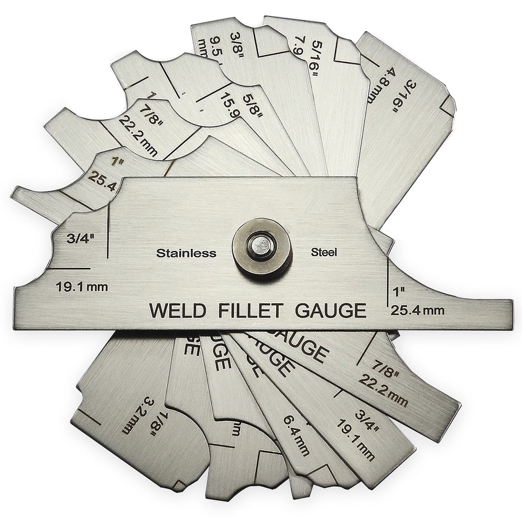 7pcs Metric & Inch Fillet Weld Set Gage RL Gauge Welding Inspection ...