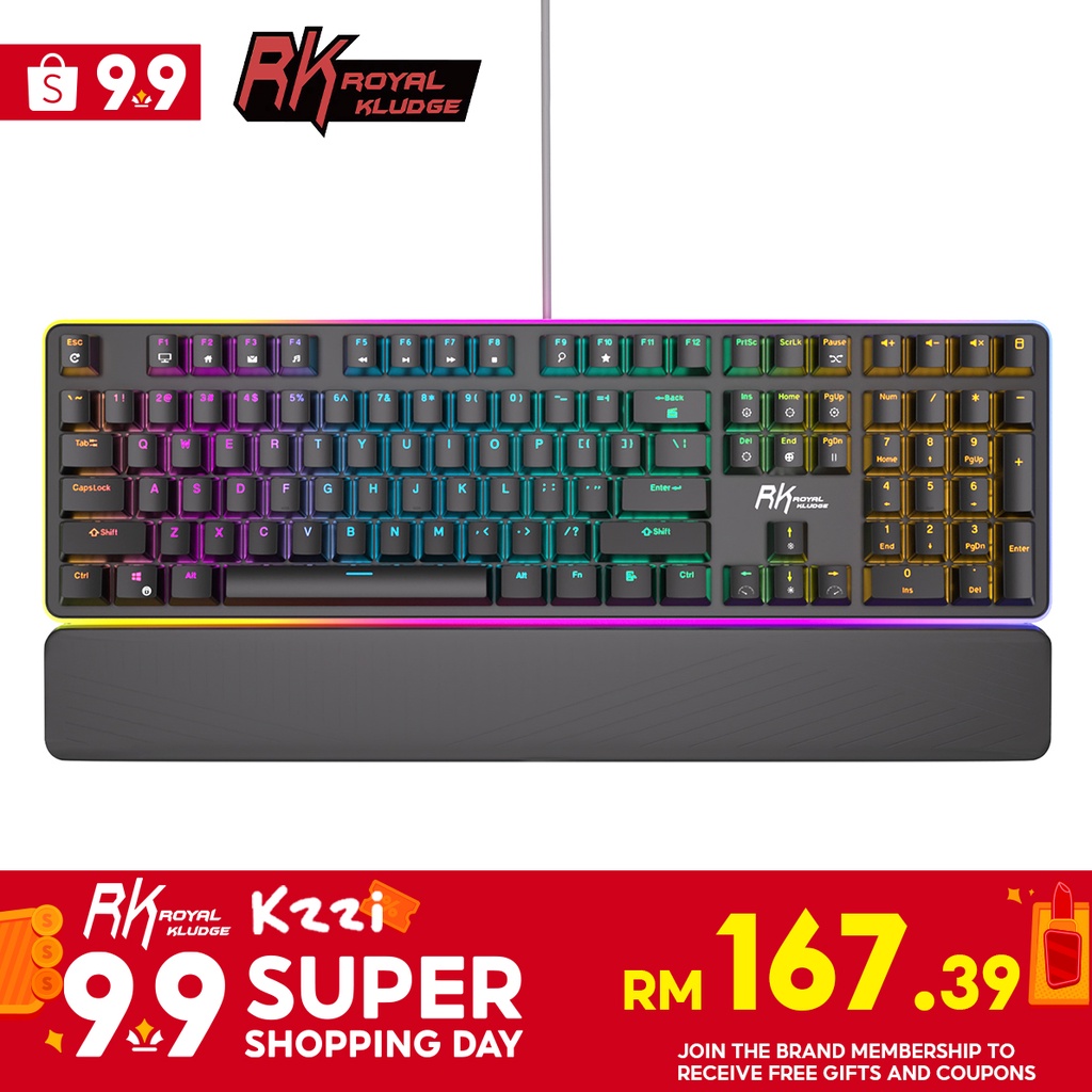 Royal Kludge RK918 Full RGB Backlit Wired Mechanical Keyboad 104Key 100 ...