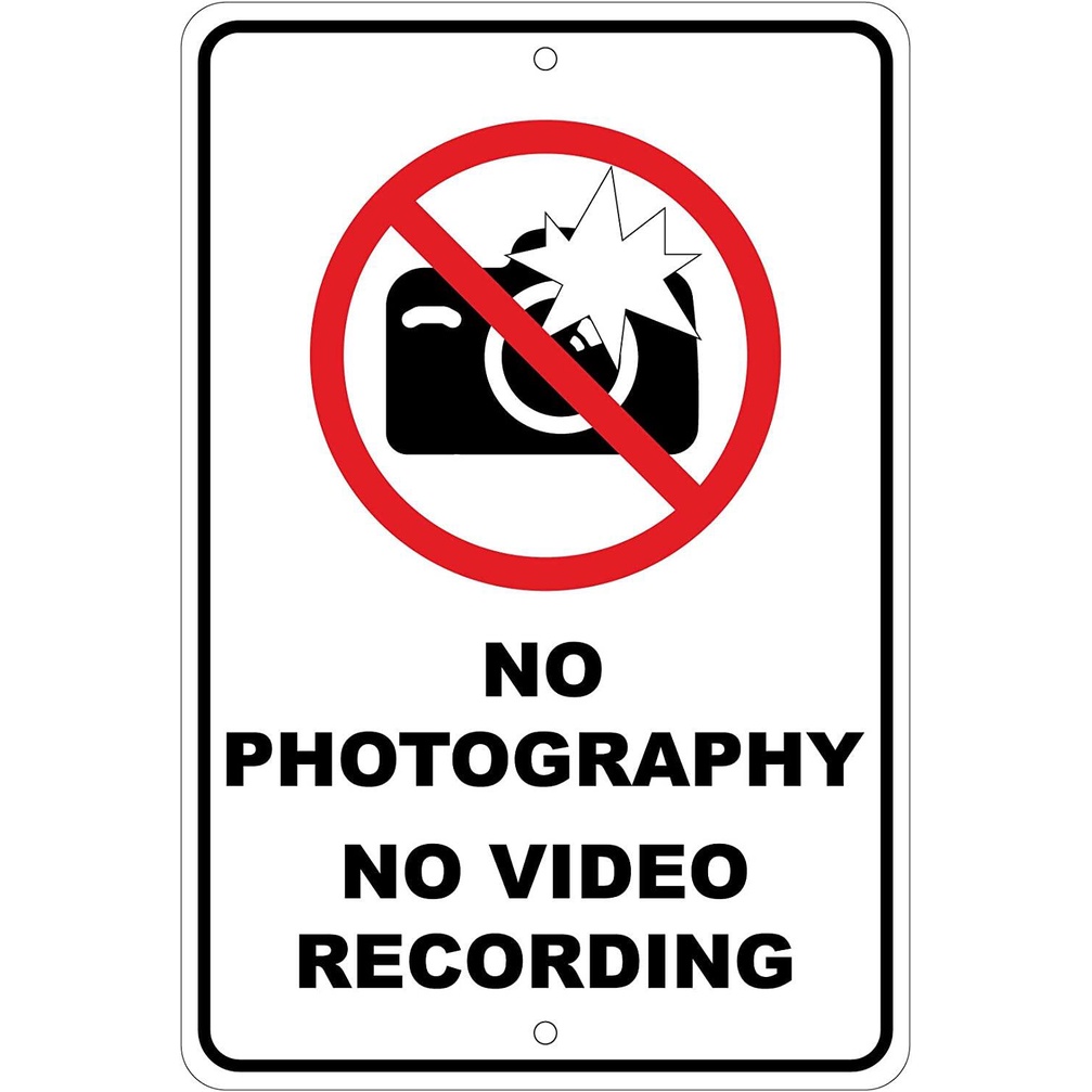 No Photography or Video Recording Warning x Aluminum Sign | Shopee Malaysia