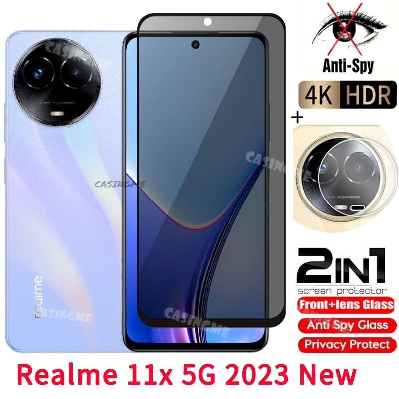 Realme 11x 5G 2023 Private Tempered Glass Anti-Spy Full Cover Screen ...
