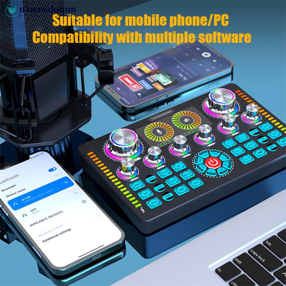 Sound Card Q7 Live Mixer Noise Reduction Mixers for Computer Smartphone ...
