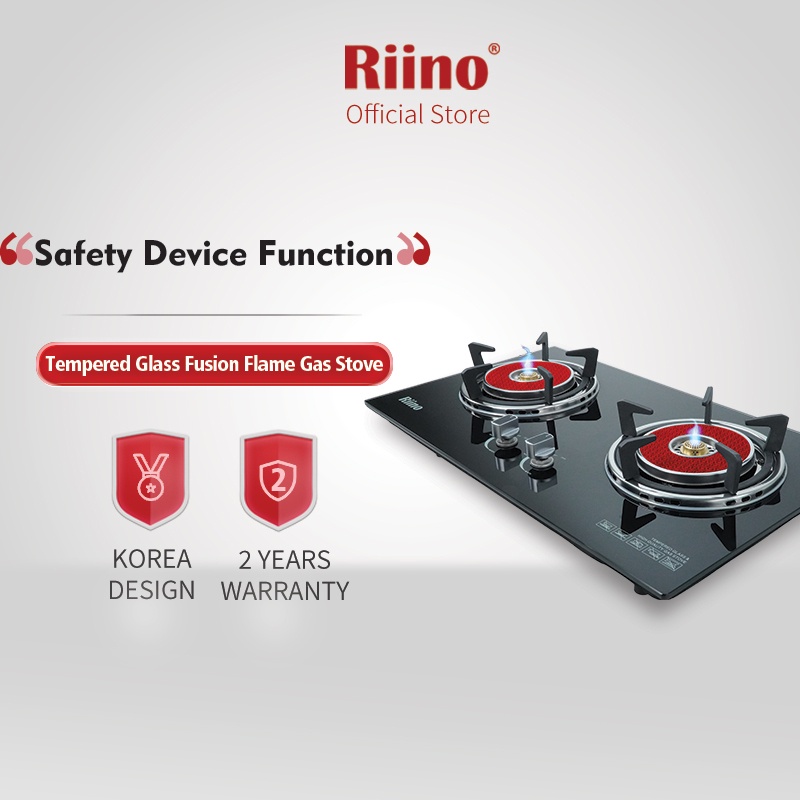 Riino Tempered Glass Fusion Flame Gas Stove Build-In/Table Top Gas ...