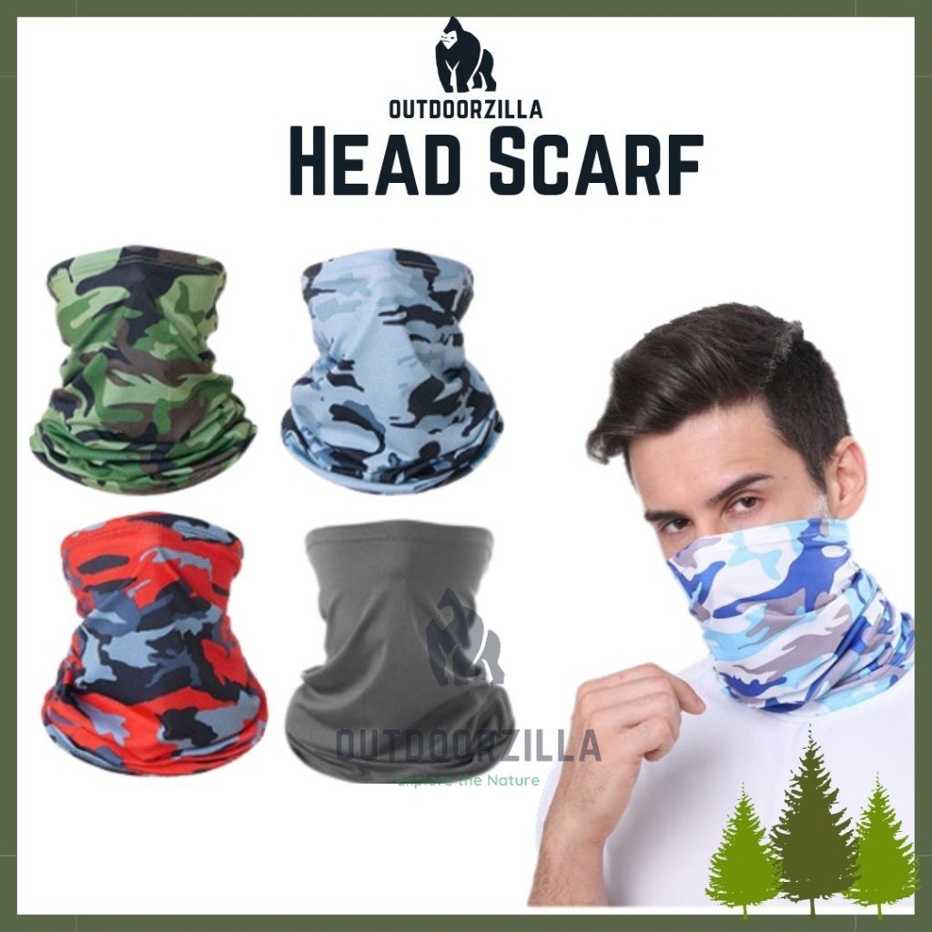 Half Face Neck Scarf Head Scarf Outdoor Fishing Cycling Topeng Muka ...