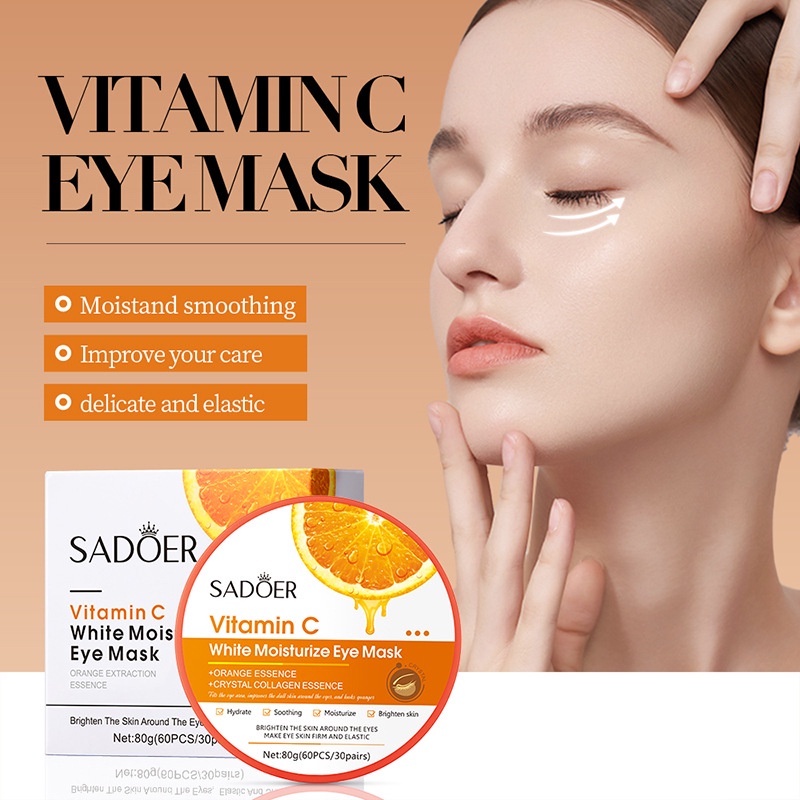 SADOER Vitamin C White Moisturizing Eye Mask Reduce Dark Circles Anti ...