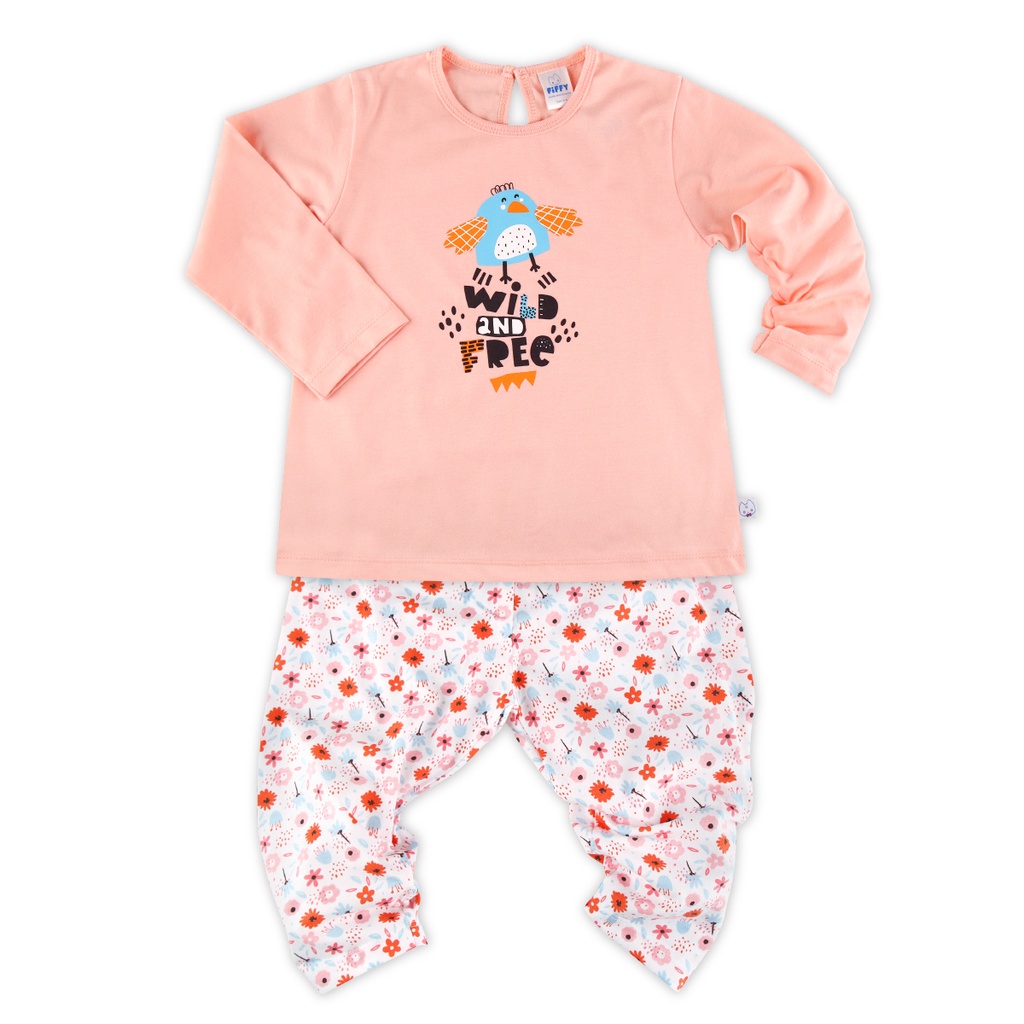 FIFFY LITTLE WILD AND FREE BIRD LONG SLEEVE GIRL PYJAMAS SUIT | Shopee ...