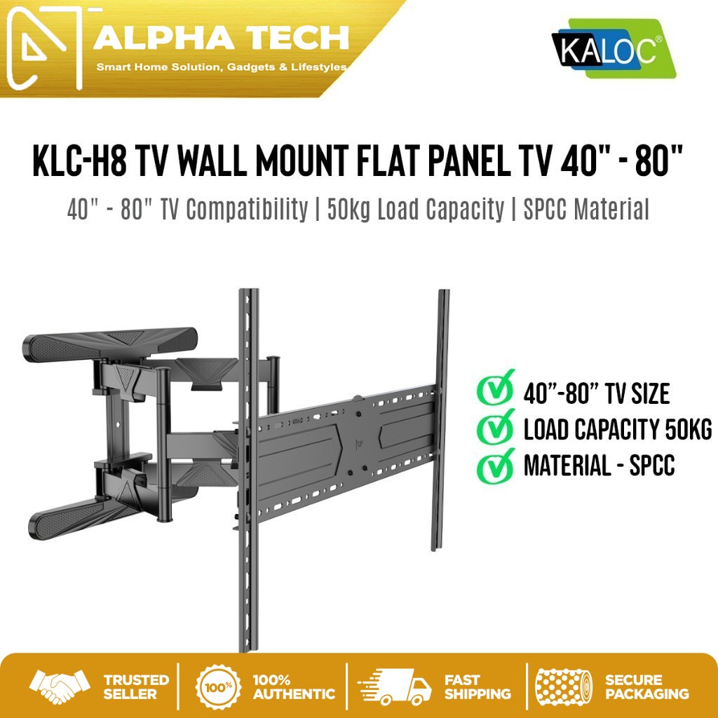 KALOC KLC-H8 TV WALL MOUNT BRACKET FOR FLAT PANEL TV [40" - 80 ...
